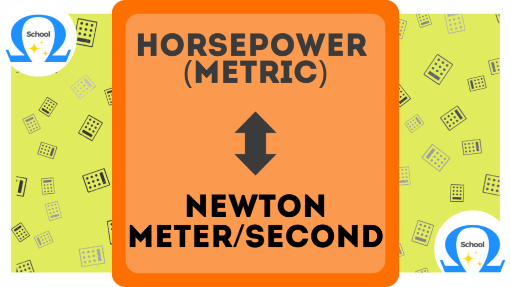 Horsepower metric HP To NM s Newton Meter Second Calculator